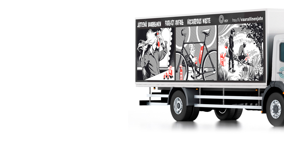 Sortti-insamlingsbilens runda - HSY